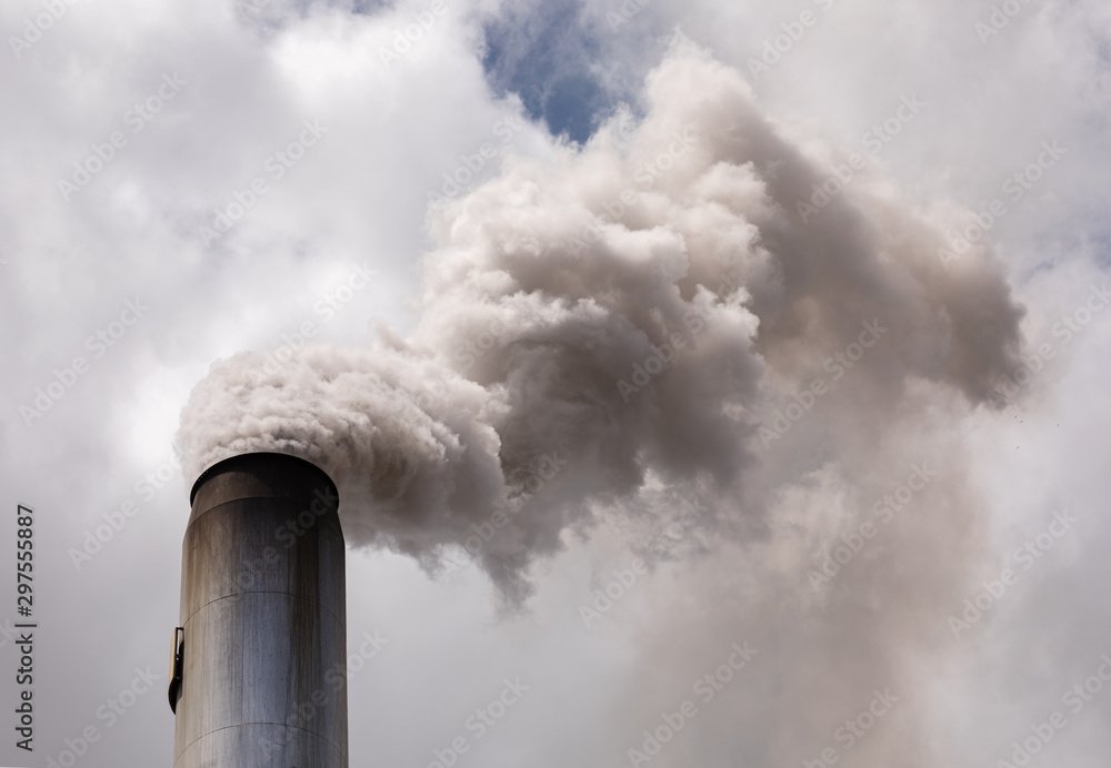 smoke stack billowing smoke Stock Photo | Adobe Stock