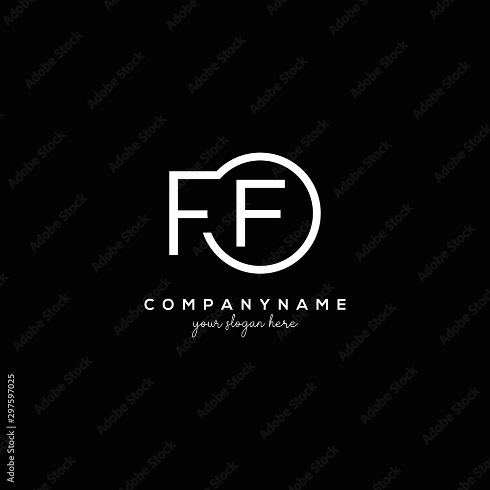 Initial Letter FF Logo With circle Template Vector. Stock Vector ...