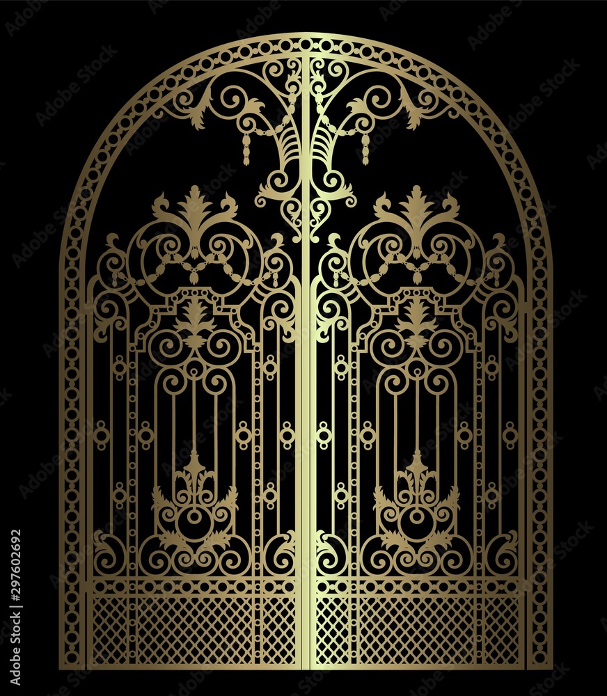golden arched gate Stock Vector | Adobe Stock
