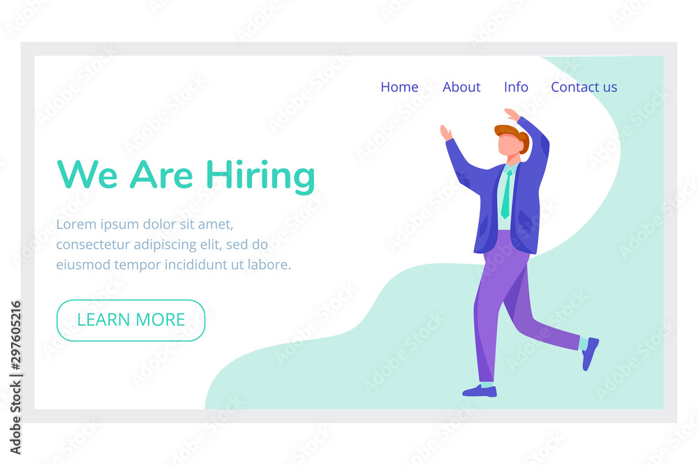 We are hiring landing page vector template. Recruiting website ...