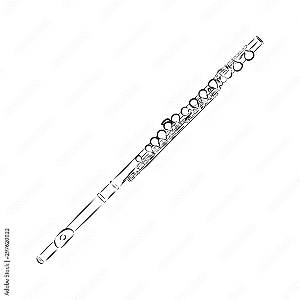 flute isolated on white background Stock Vector | Adobe Stock