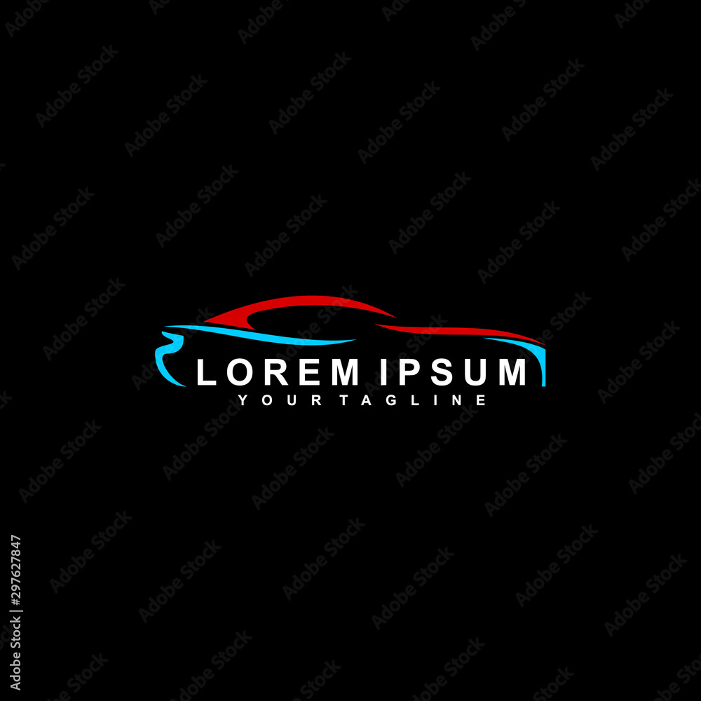 Car logo in simple line graphic design template vector Stock Vector ...