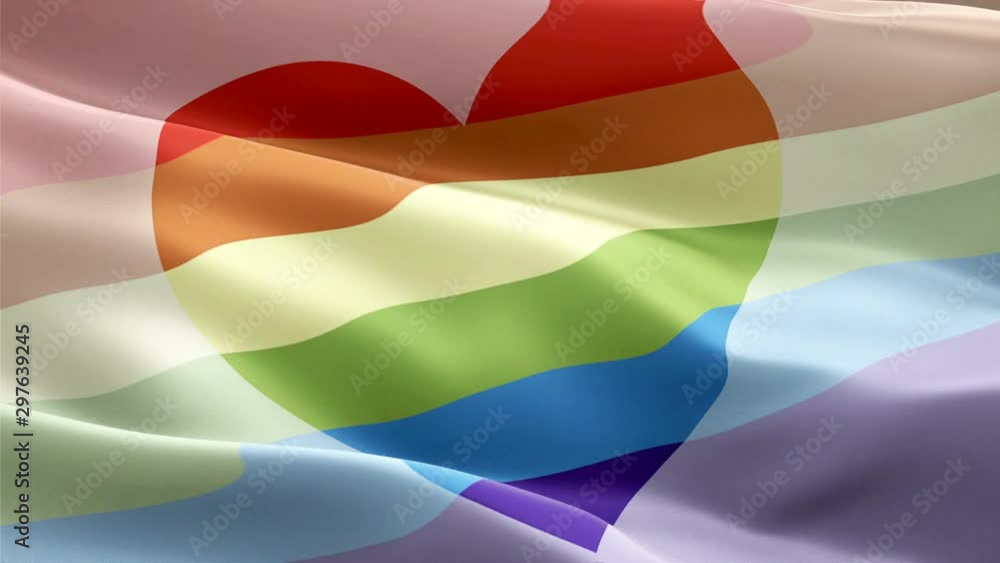 Rainbow Asexual Pride Flag video waving in wind. black Homoromantic ...