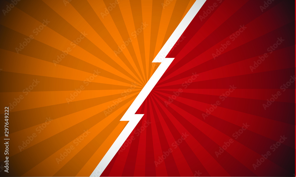 Orange and Red, Versus superhero, comic pop art retro, fight background ...