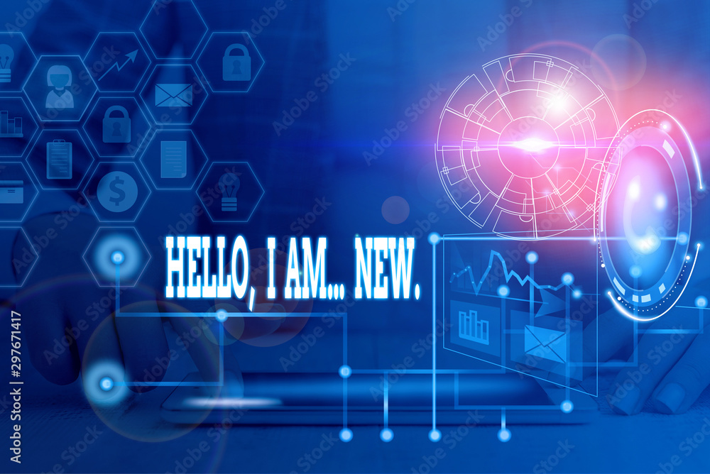 Writing note showing Hello I Am New. Business concept for introducing ...