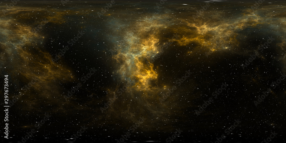 360 degree giant nebula after a supernova explosion, equirectangular ...