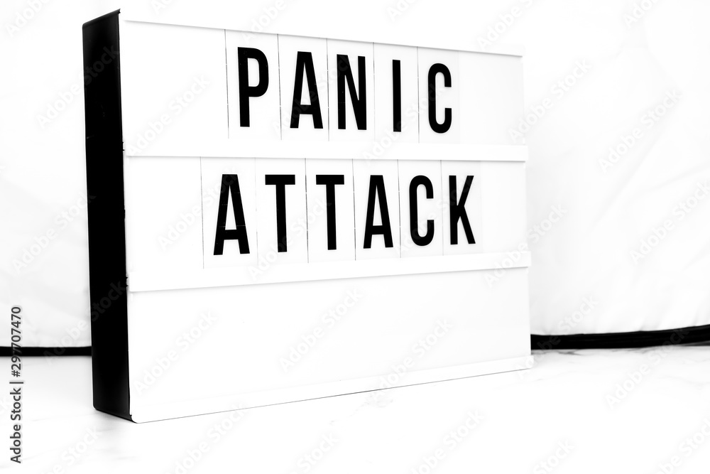 Mental Health. Panic Attack Title on a retro style quote board ...