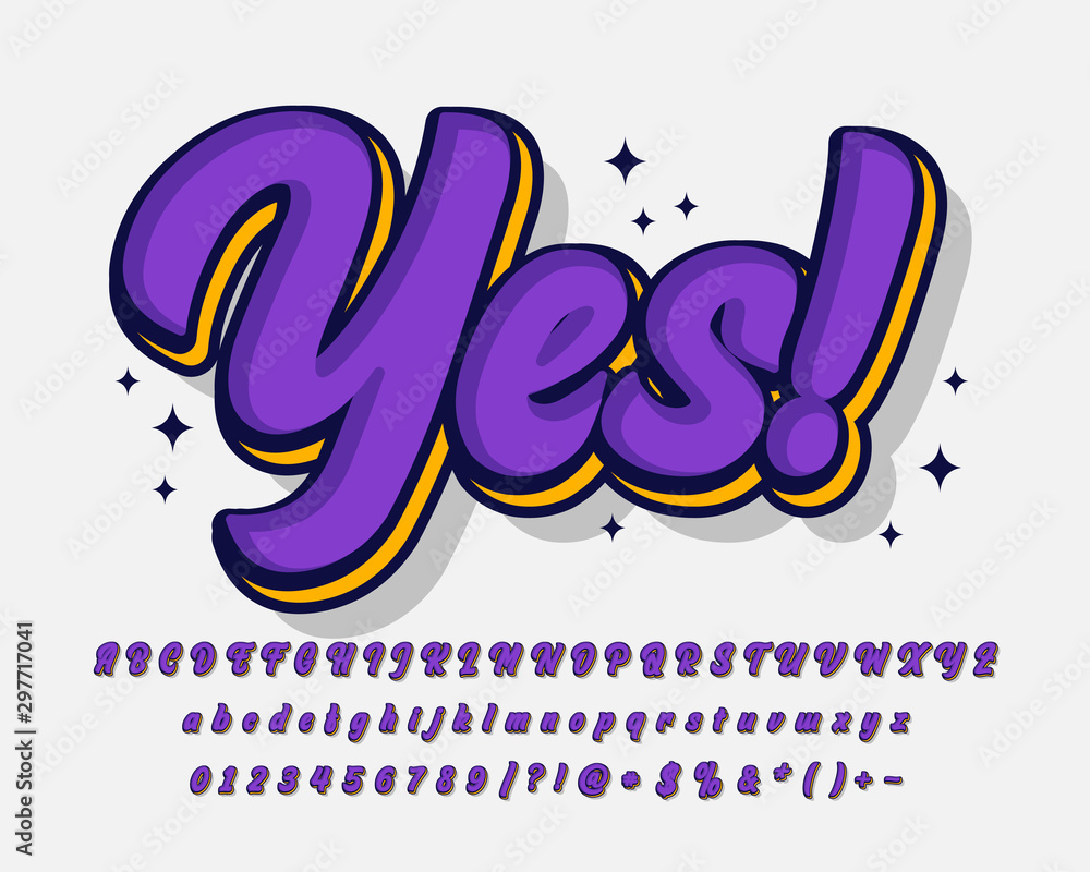 Modern pop art alphabet set Stock Vector | Adobe Stock