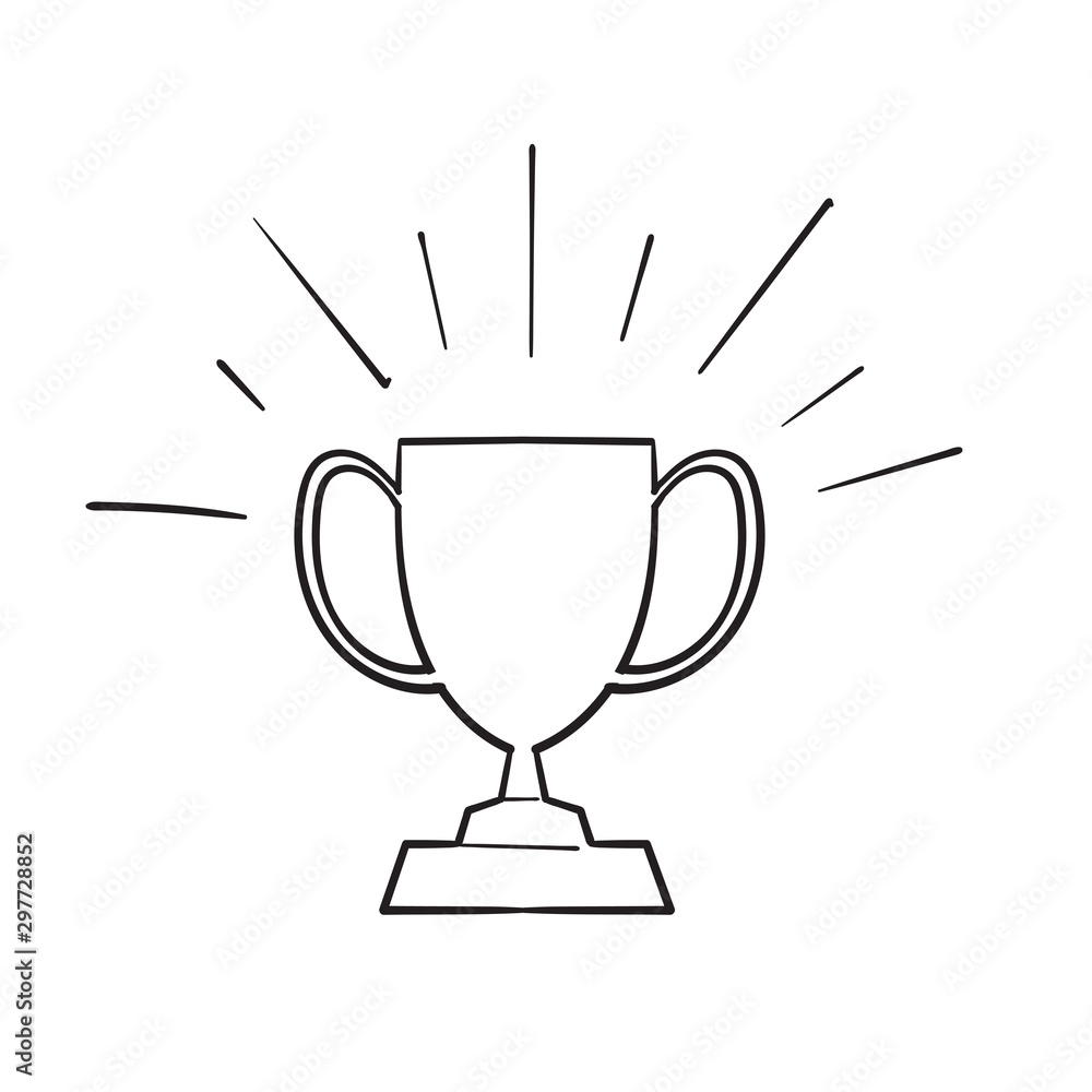 doodle Winner trophy cup icon. Sport competition silhouette symbol ... doodle Winner trophy cup icon. Sport competition silhouette symbol ...