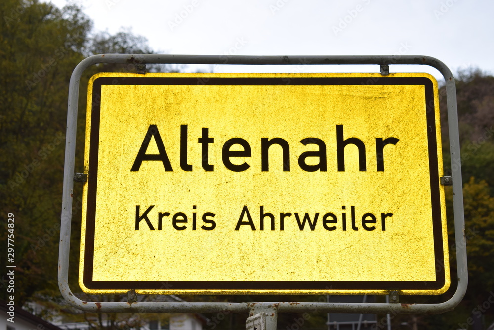 Ortsschild Altenahr Stock Photo | Adobe Stock