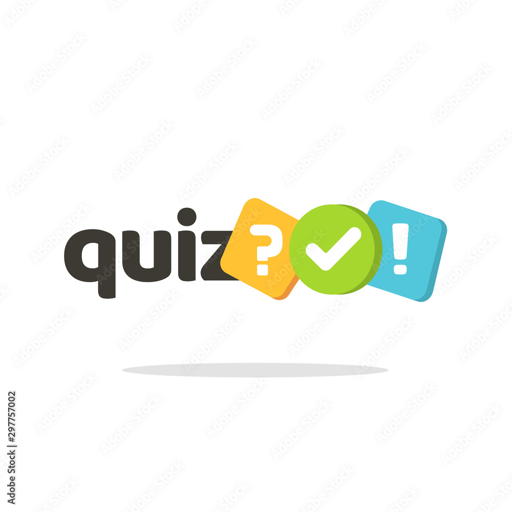 Quiz logo icon vector symbol, flat cartoon bubble speeches with ...