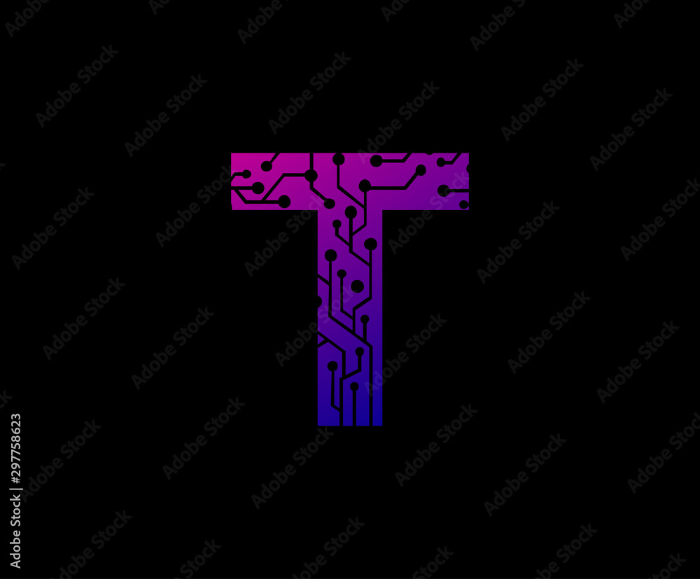 Letter T Network Digital Logo Icon , Technology and digital abstract ...