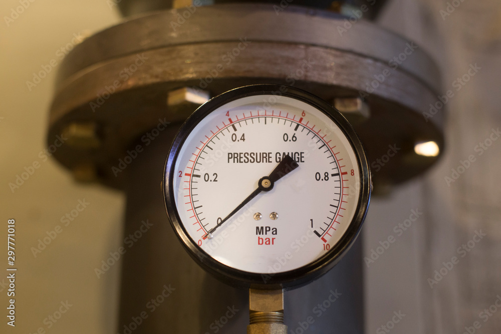 Pressure gauge, measuring instrument close up. Stock Photo | Adobe Stock