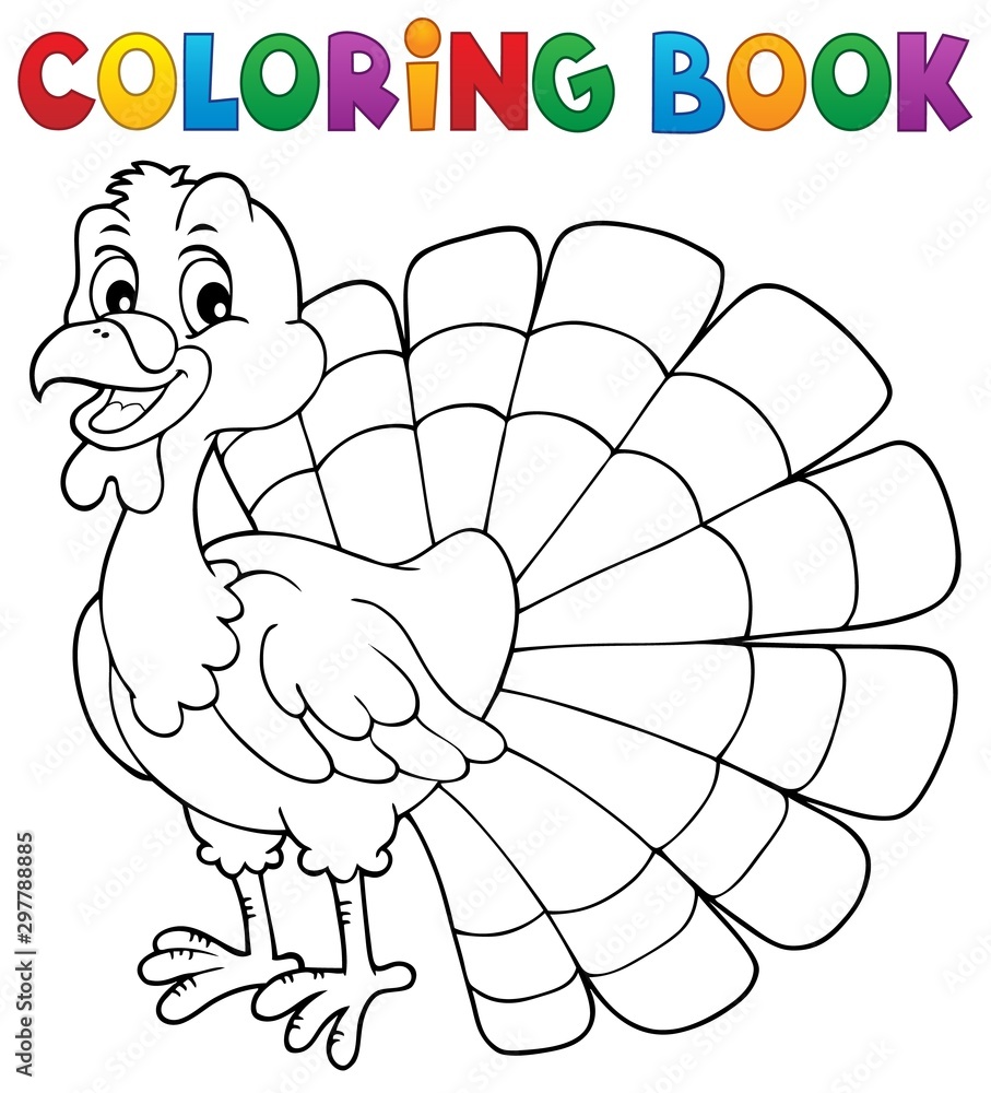 Coloring book turkey bird theme 1 Stock Vector | Adobe Stock