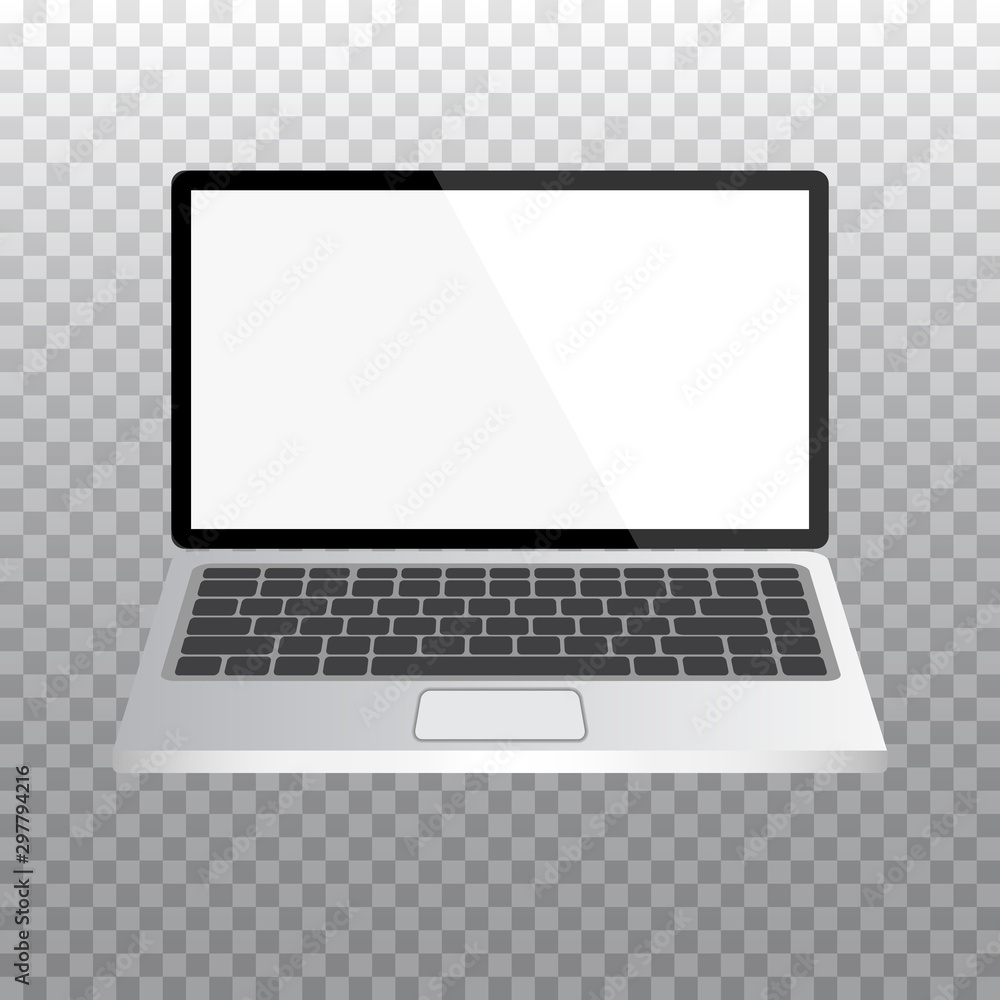 Realistic design of open laptop isolated on transparent background ...
