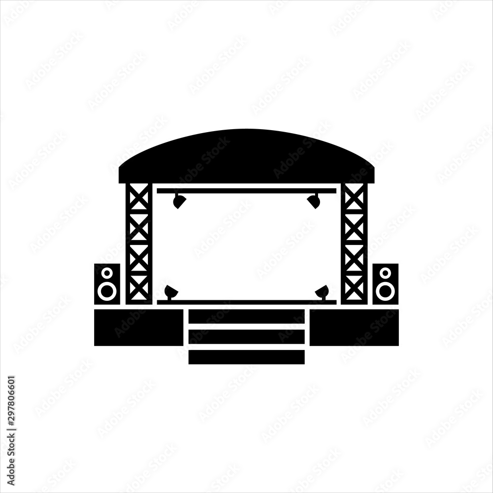 Concert stage icon on white. Vector Stock Vector | Adobe Stock