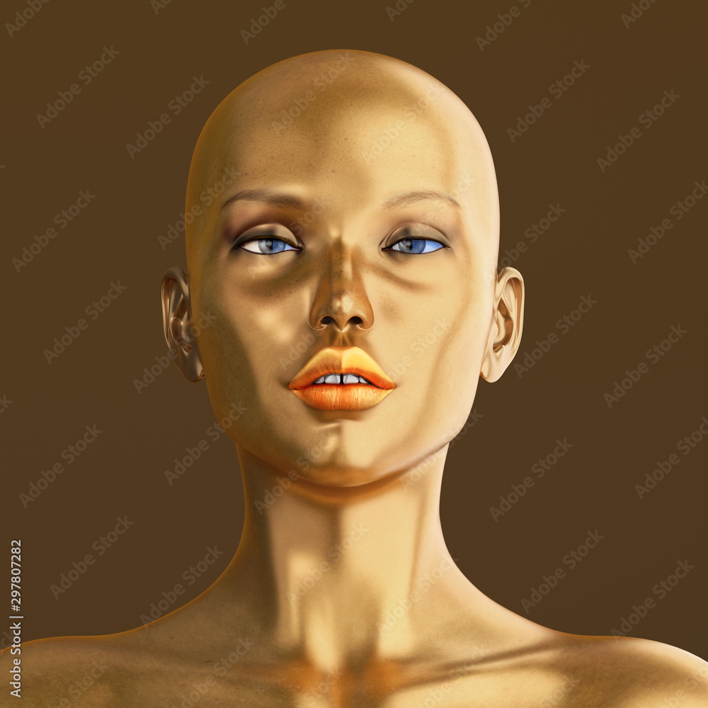 Ilustração do Stock: Beauty sexy woman front face portrait. Beautiful ...