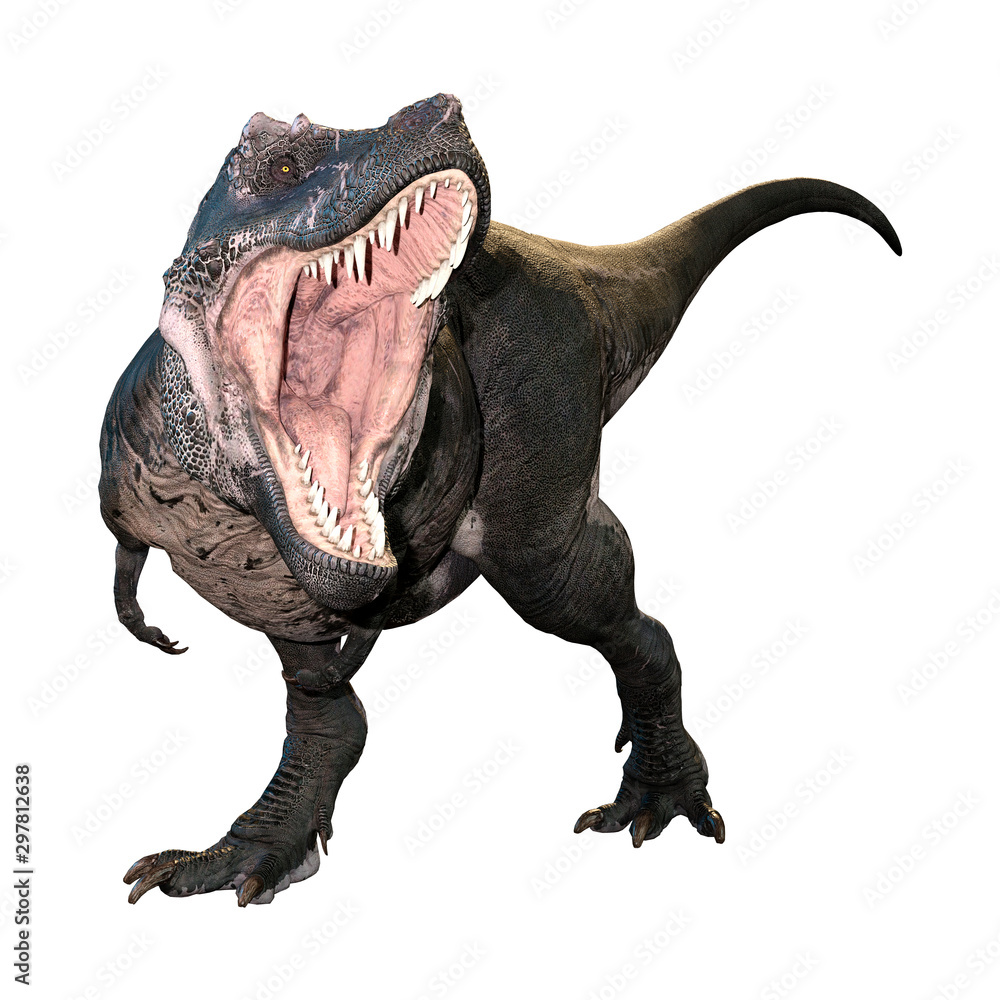 Poster 3D Rendering Tyrannosaurus Rex on White – Wall Art | UkPosters