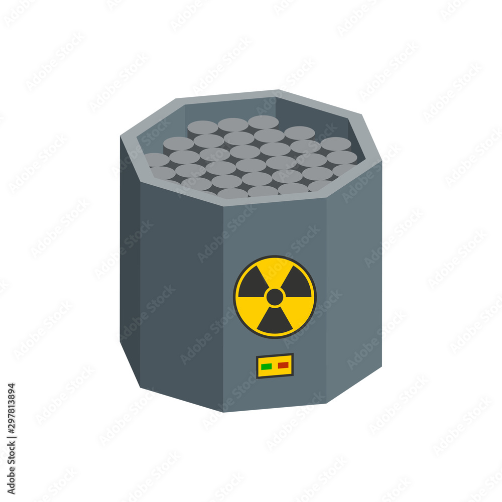 Nuclear reactor with graphite rods.Isometric and 3D view. Stock Vector ...