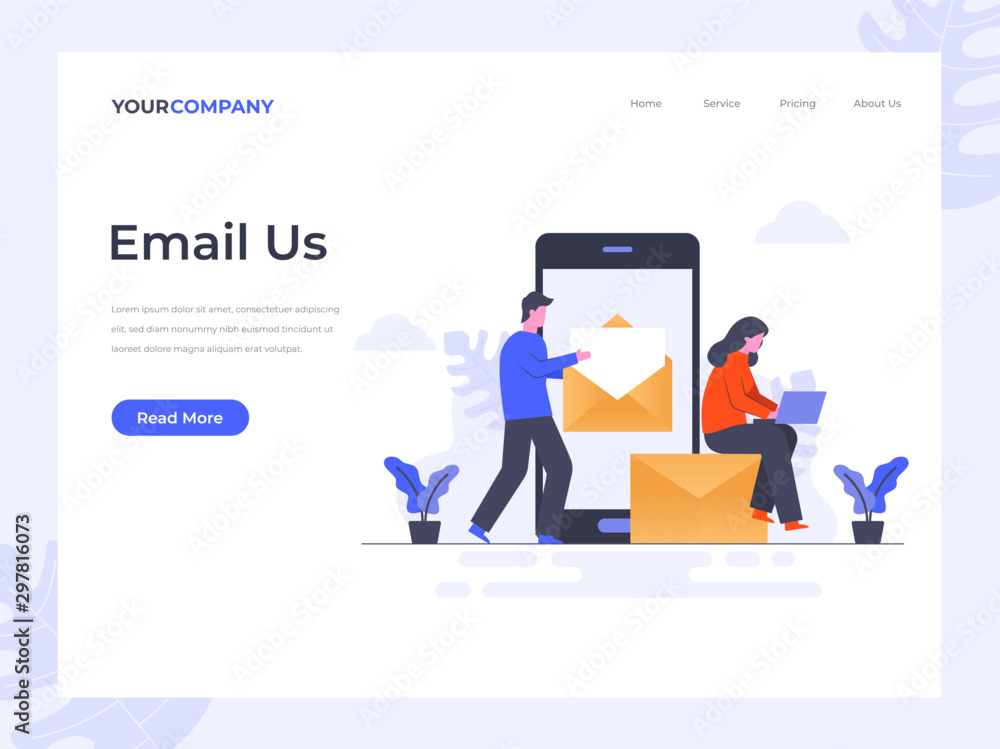 E-mail Message Us flat vector illustration concept,can be used for landing page, ui, web, app ...