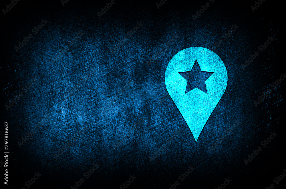 Map pointer star icon abstract blue background illustration digital ...