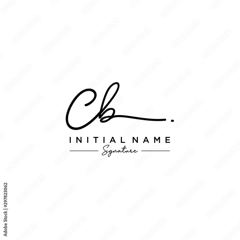 Fototapeta dżungla dla dzieci Letter CB Signature Logo Template Vector ...