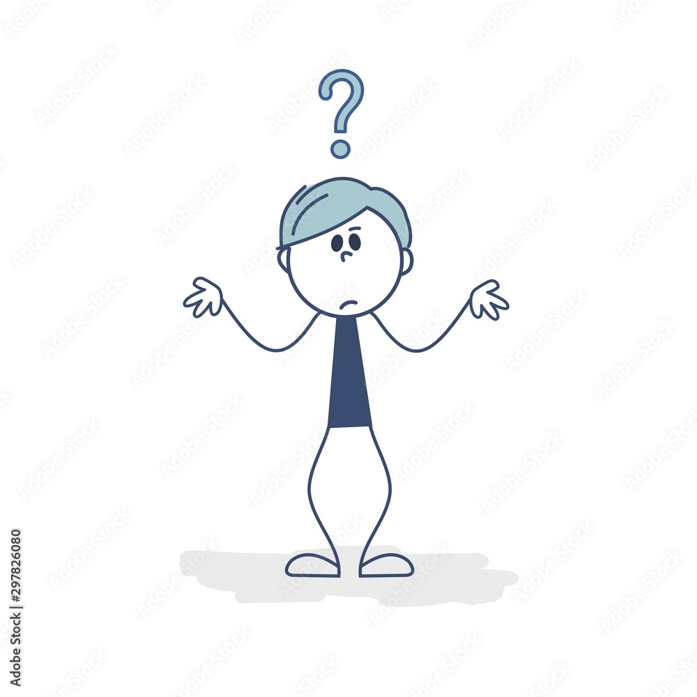 Stick man with question mark. Concept image for several business ideas ...