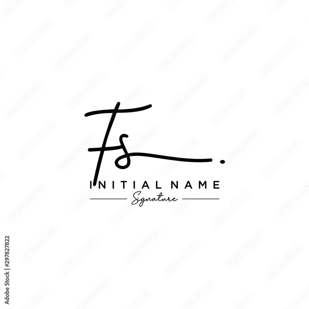 Letter FS Signature Logo Template Vector Stock Vector | Adobe Stock
