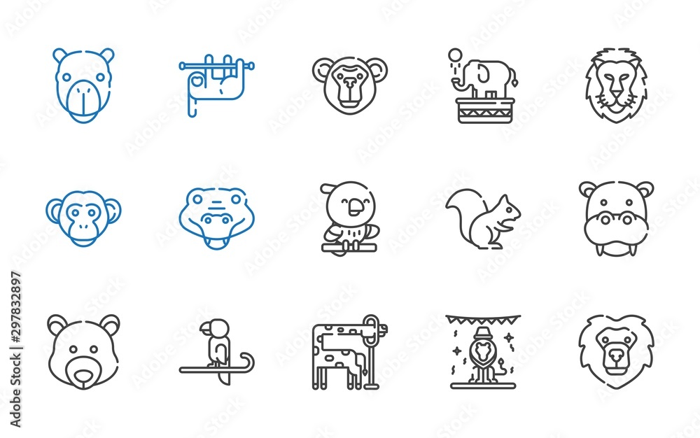 zoo icons set Stock Vector | Adobe Stock