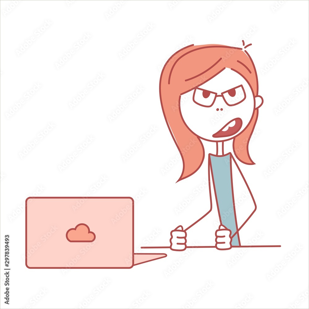 Angry Girl Stick Figure