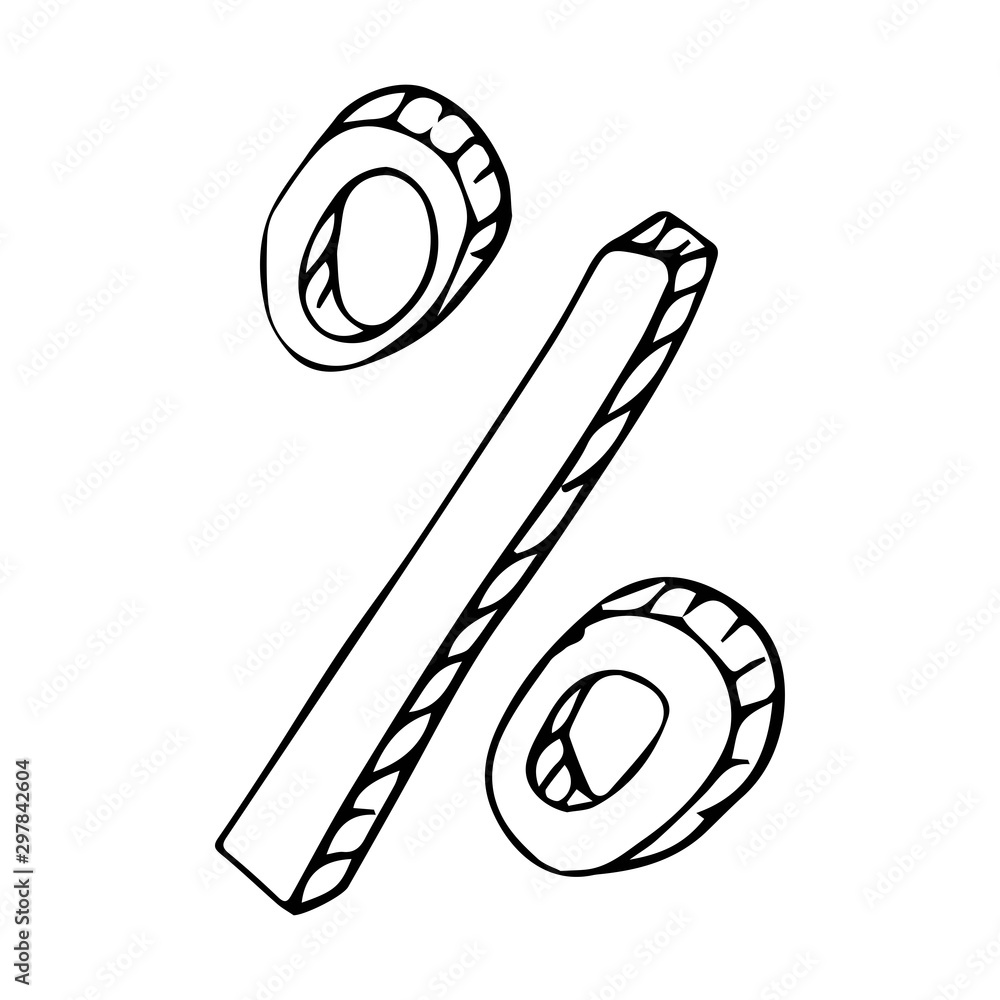 percent sign drawing vector sketch Stock Vector | Adobe Stock