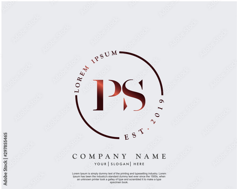 Initial letter PS beauty handwriting logo vector Stock Vector | Adobe Stock