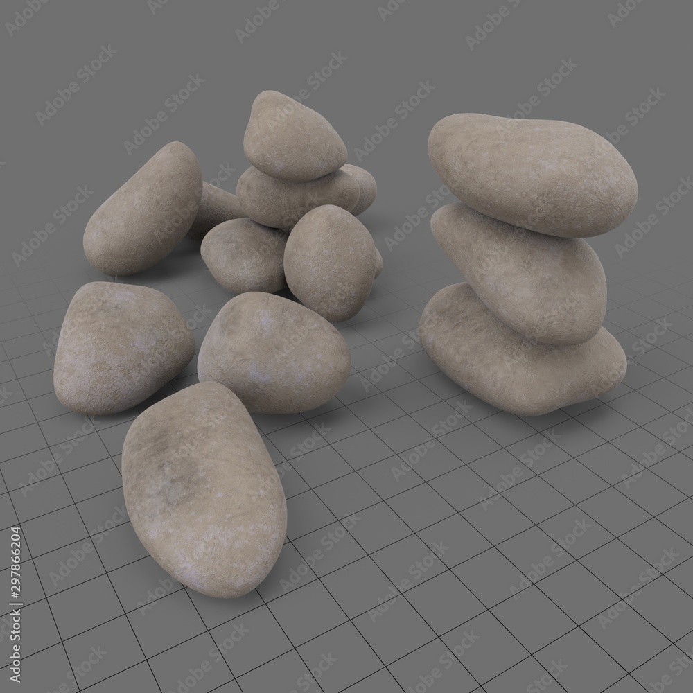 Beach stones Stock 3D asset | Adobe Stock