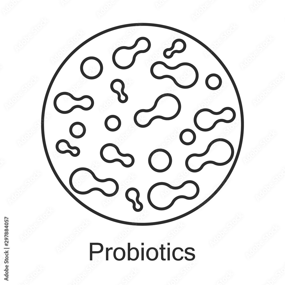 Probiotics label vector illustration, contains probiotic logo badge ...