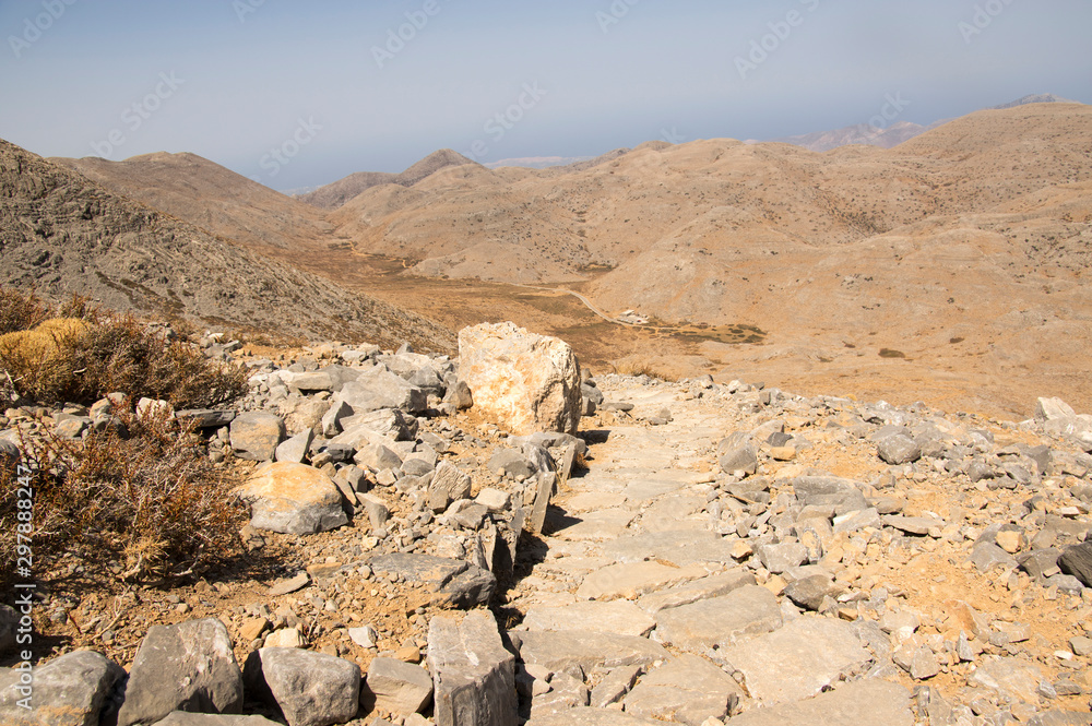 Greek Crete mountain range with highest mountain Ida Psiloritis, very ...