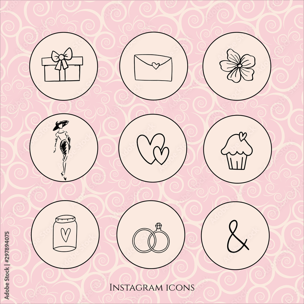beauty icons backround vector design pink icon Stock Vector | Adobe Stock