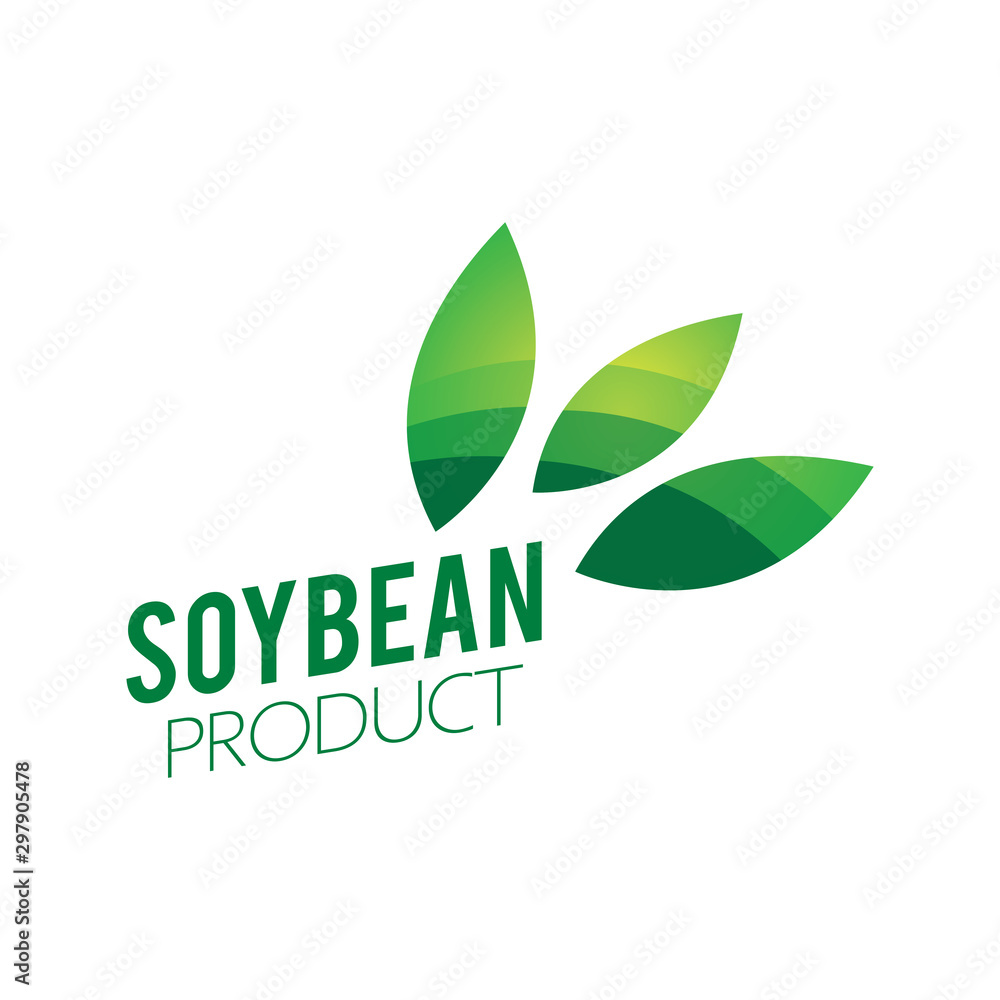 Vector logo of soybean and agricultural products Stock Vector | Adobe Stock
