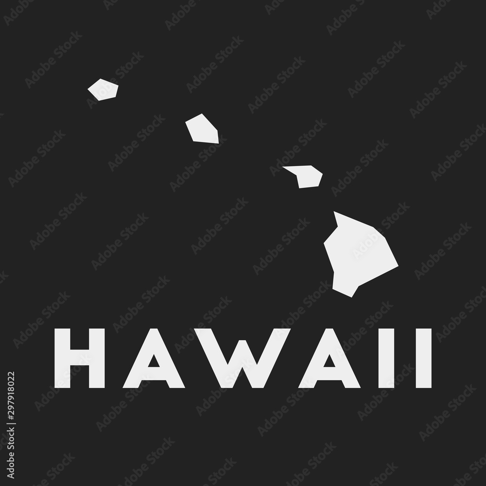Hawaii icon. Us state map on dark background. Stylish Hawaii map with ...
