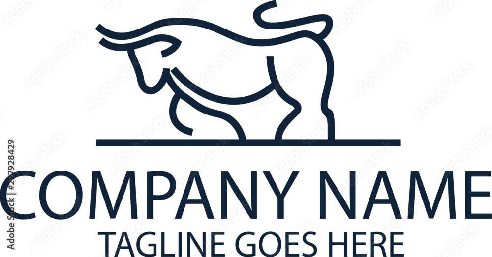 line art bull logo design inspirations Stock Vector | Adobe Stock
