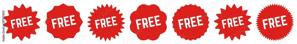 Free Tag Red | Special Offer Icon | Sticker | Deal Label | Variations ...