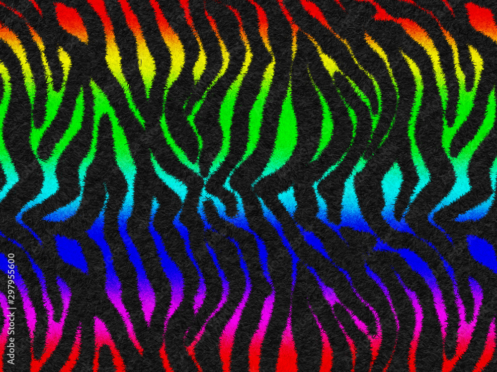 Multi-color Tiger print Fur texture, carpet animal skin background ...