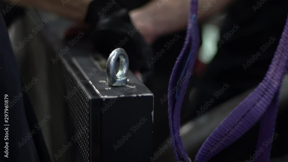 Assembly of metal structures. Stage installation, lighting assembly ...