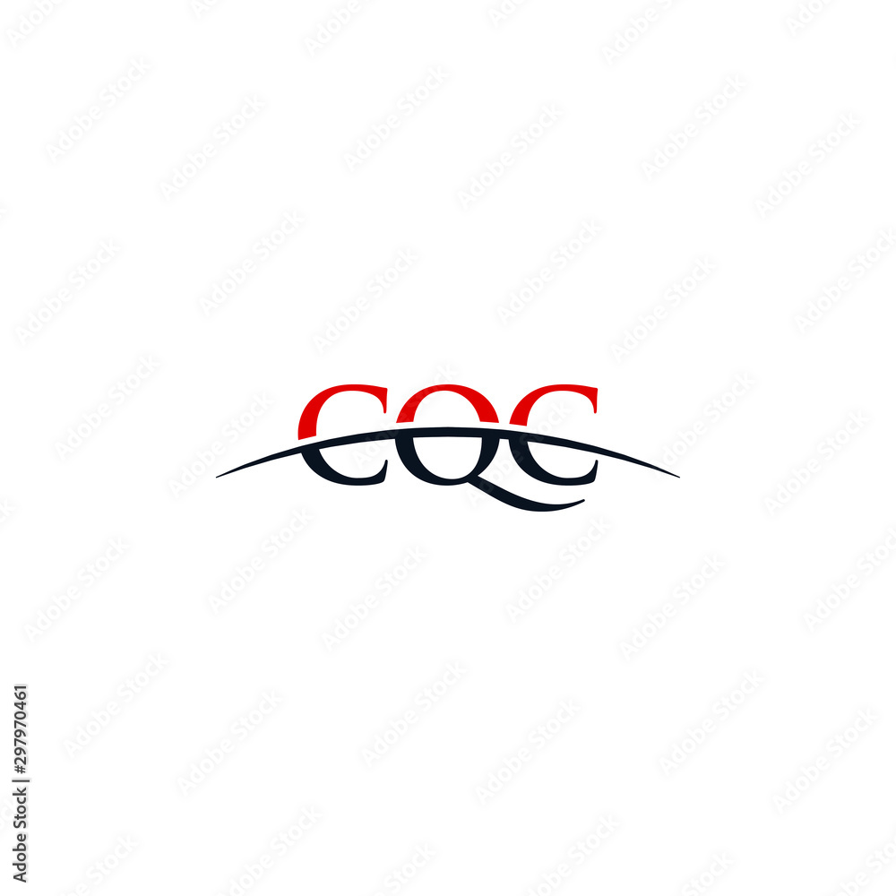 Initial letter CQC, overlapping movement swoosh horizon logo company ...