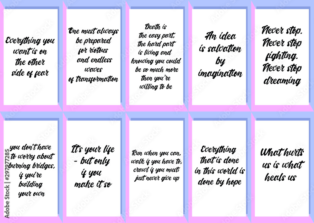 Set of ready to post in social media quotes for blogger about ...