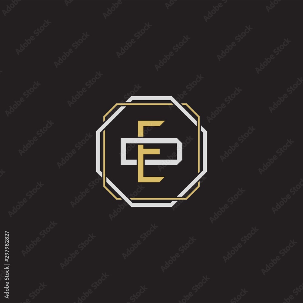 ED Initial letter overlapping interlock logo monogram line art style ...