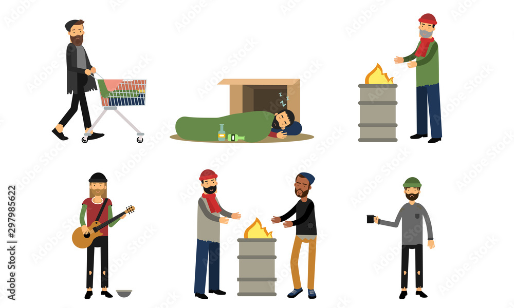 Problems Of Social Differences In Modern Society. Poor And Homeless ...