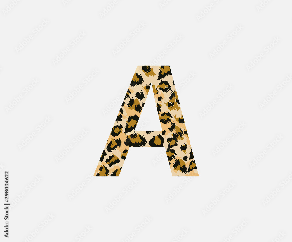 Letter A Leopard Letter Icon , Wild life animal letter A Cheetah Letter ...