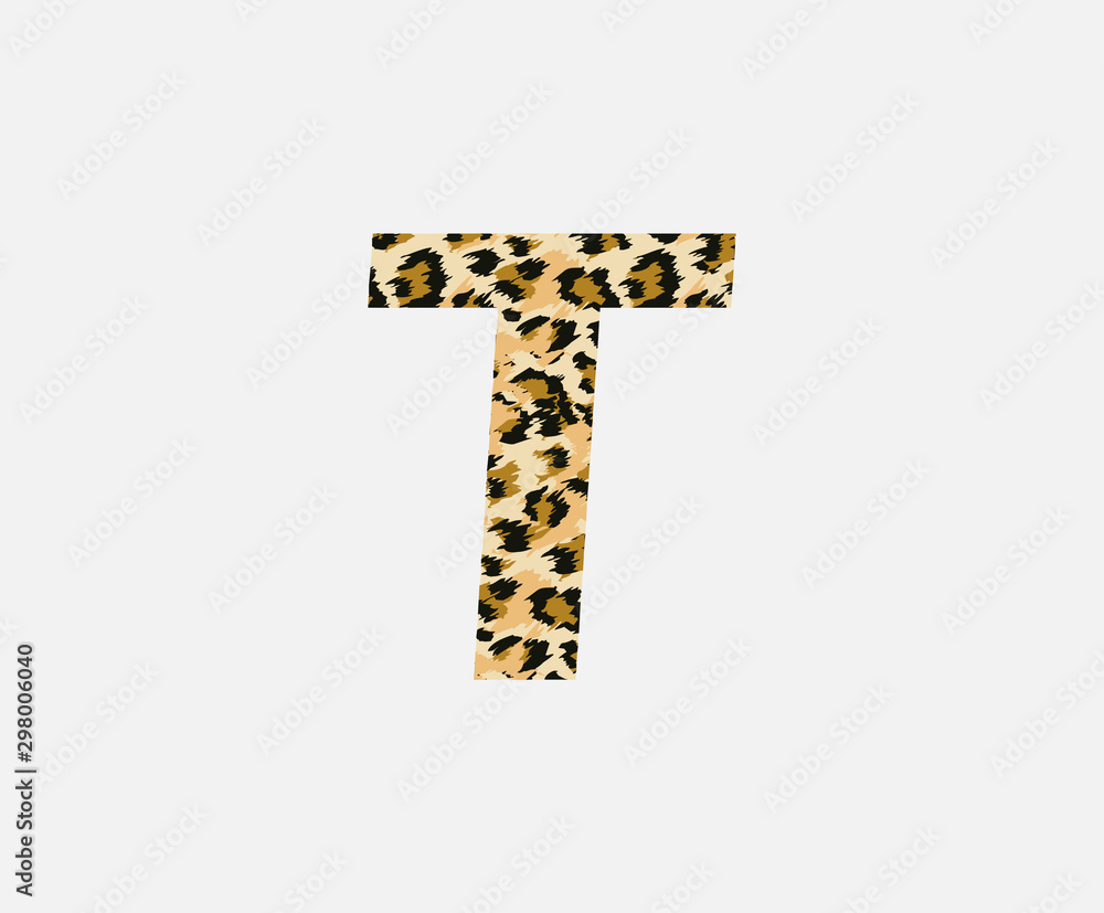 Letter T Leopard Letter Icon , Wild life animal letter T Cheetah Letter ...