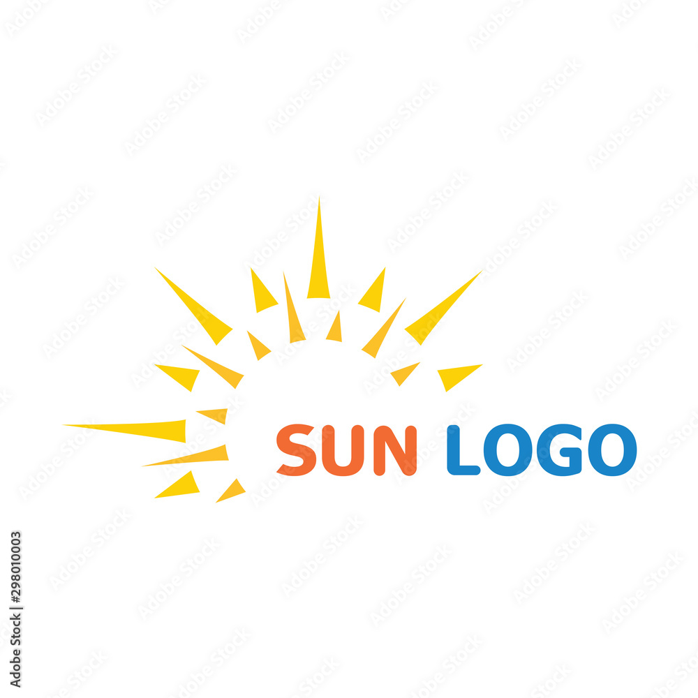 Sun Summer Logo Design illustration icon template Stock Vector | Adobe ...