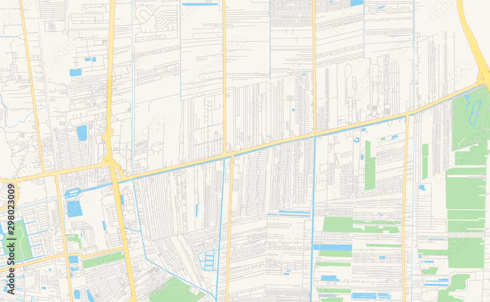 Printable street map of Rangsit, Thailand Stock Vector | Adobe Stock